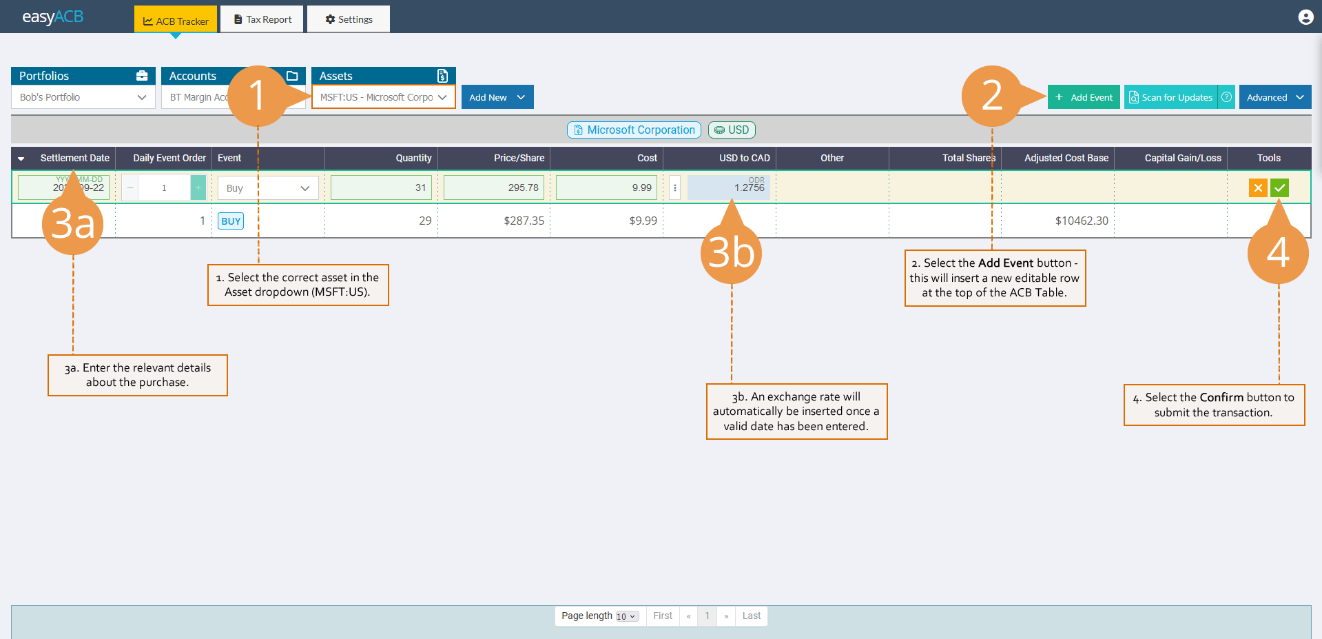 Input Foreign Asset Buy Event Example