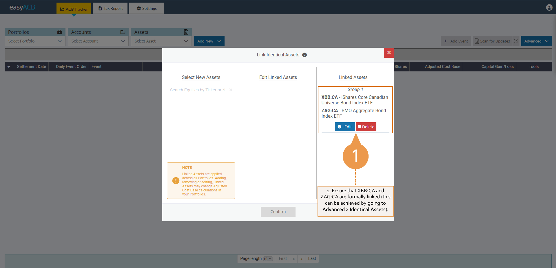 Create a group of identical assets